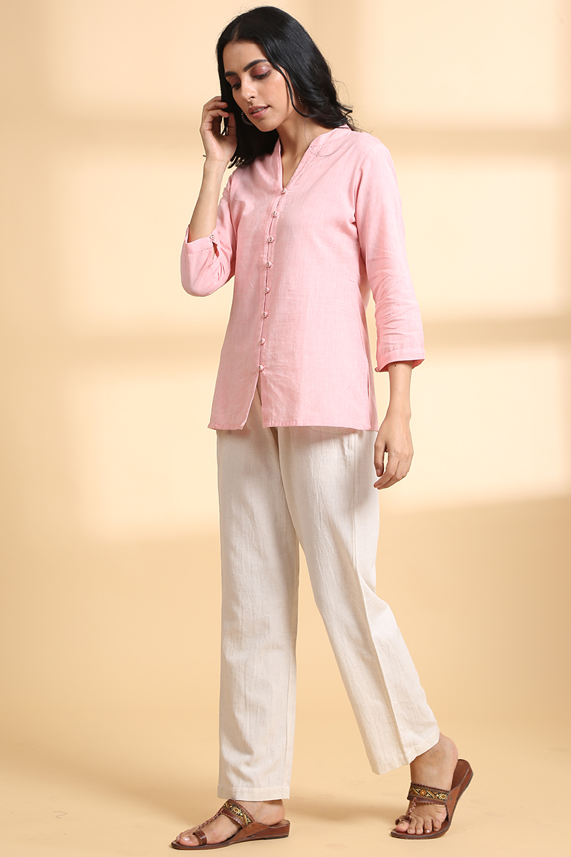 Buy Roza Light Pink Top | Pink Tops for Women
